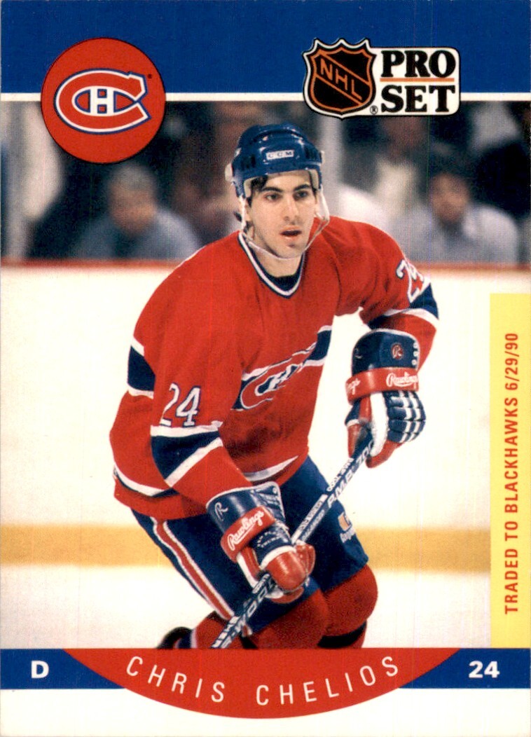 1990-91 Pro Set Chris Chelios Montreal Canadiens #147 NHL Hockey Sports ...