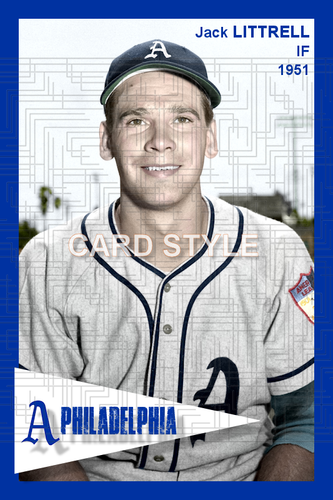 Jack Littrell - 1951 Philadelphia Athletics - choose a size - colorized ...