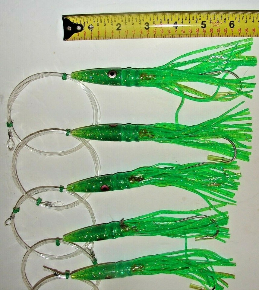5 Green Machine 7" Trolling Lure Wahoo Marlin Fishing Tuna Smacker Lot ...
