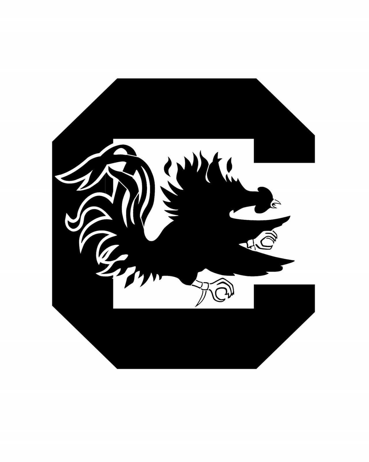 South Carolina Gamecocks stencil logo - 10 mil mylar reusable pattern ...