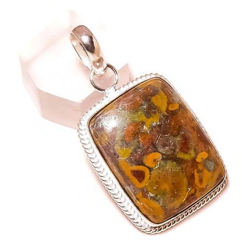 Ocean jasper Natural Rectangle Gemstone Handmade Rope Bezel Jasper ...