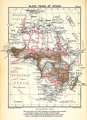 1899 Map Slave Trade in Africa - Black History Educational School ...