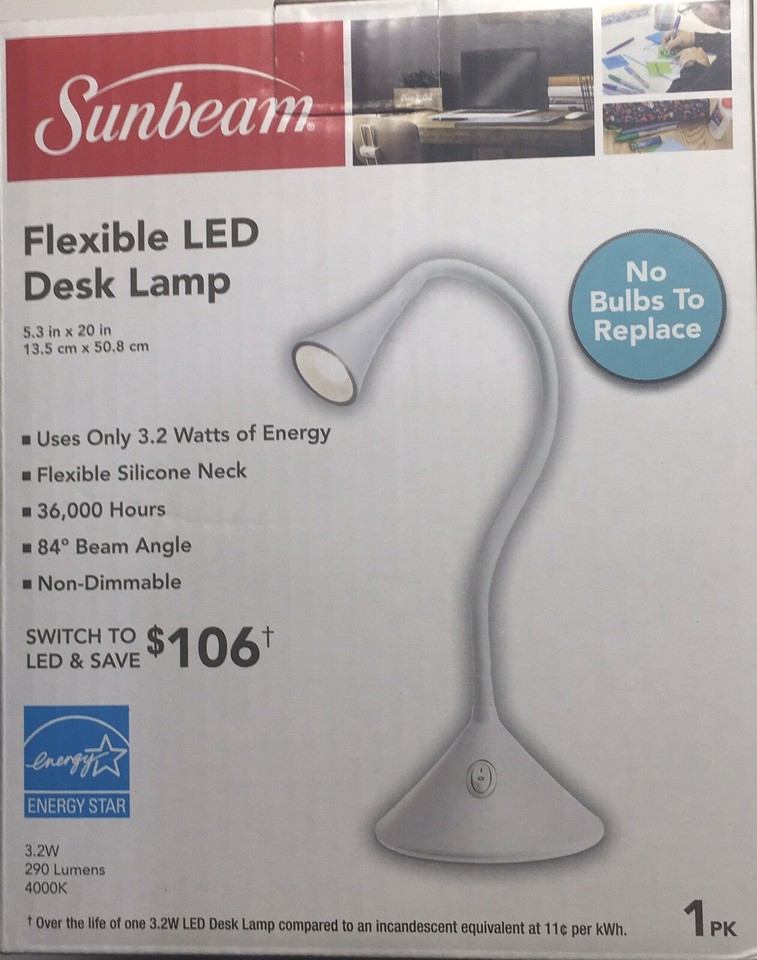 Desk Lamp SUNBEAM FLEXIBLE LED color White | eBay
