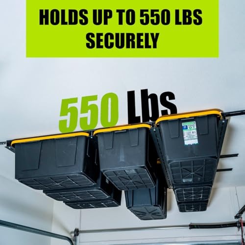 GARAGE STORAGE TOTE SLIDE RACK Overhead Tote Storage Rail System ...