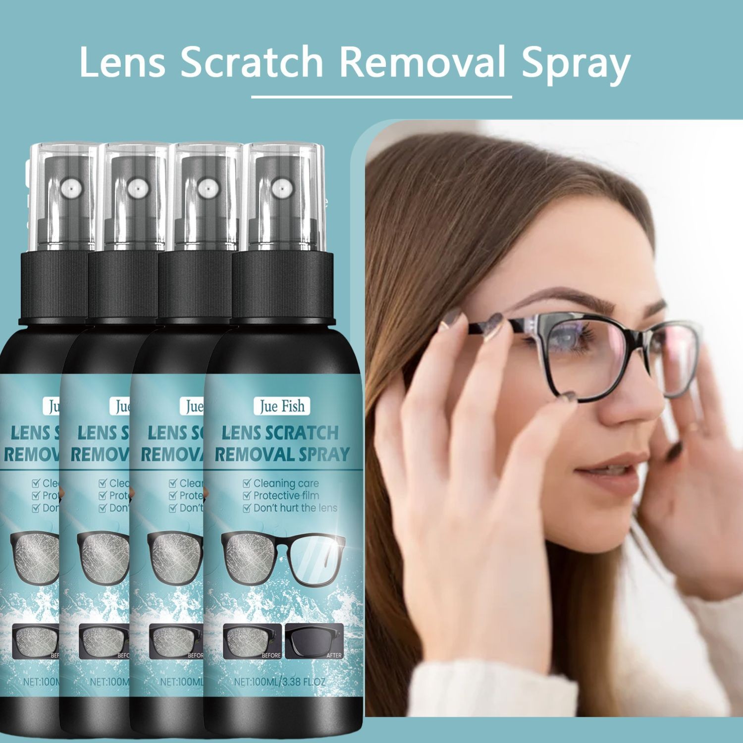 100ml Eyeglass Lens Scratch Remover Refurbish Lenses Glass Maintenance ...