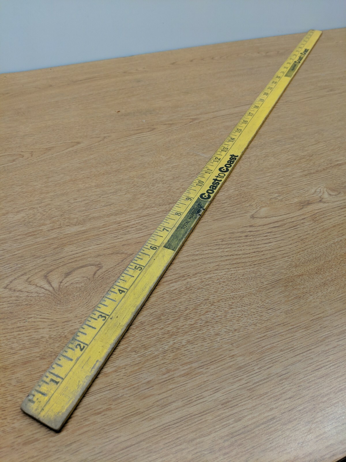 VINTAGE WOOD YARDSTICK WALKING STICK CANE TOTAL HARDWARE COAST TO COAST ...