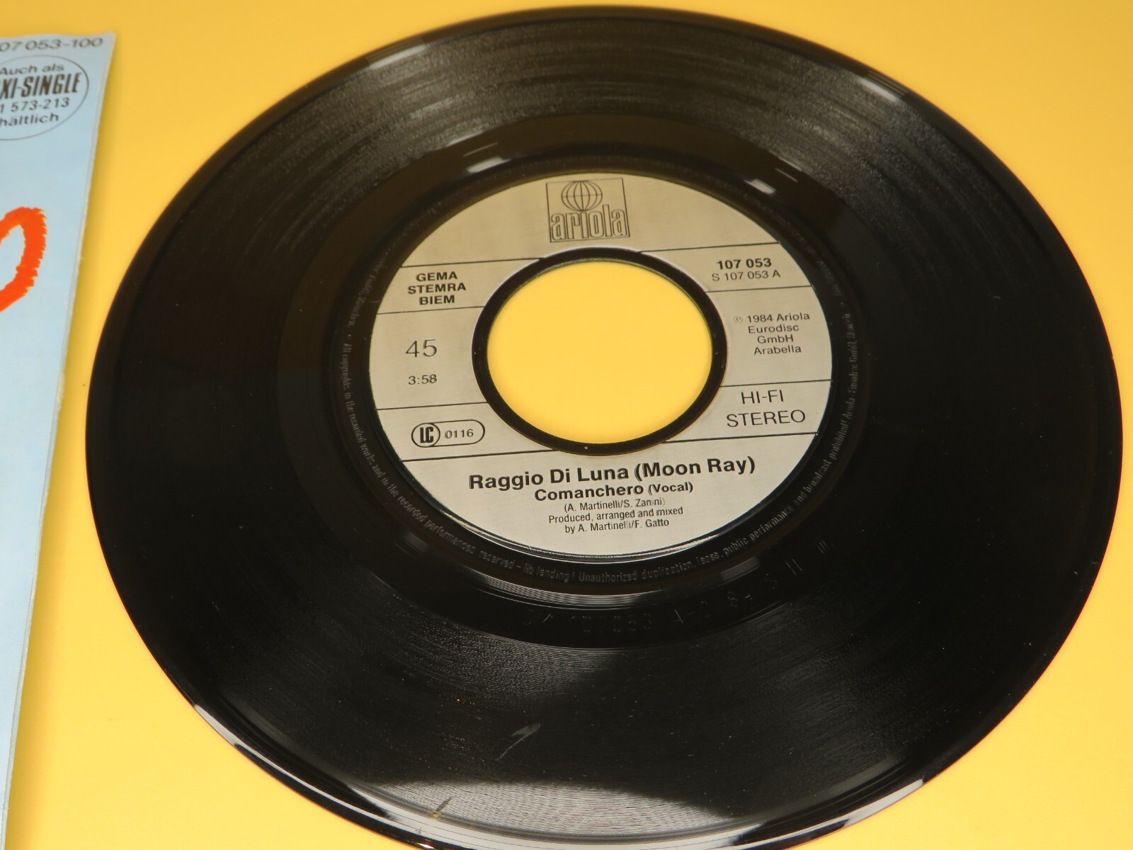 7" Single - Raggio Di Luna (Moon Ray) – Comanchero | eBay.de