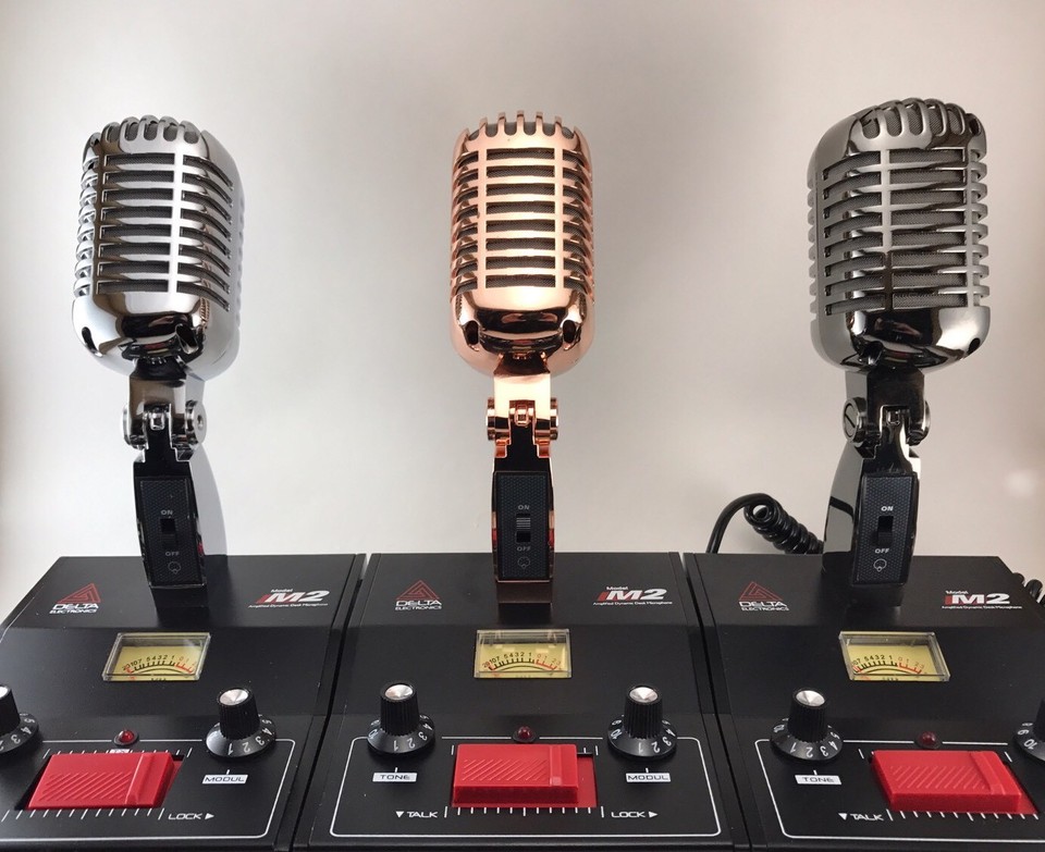 BLACK CHROME 6 pin Ranger DELTA M2 AMPLIFIED DYNAMIC POWER BASE Radio ...