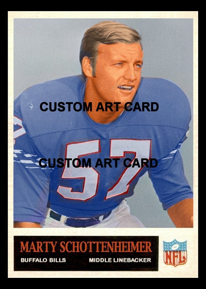 Marty Schottenheimer Buffalo Bills 1965 Style Custom Football art Card ...