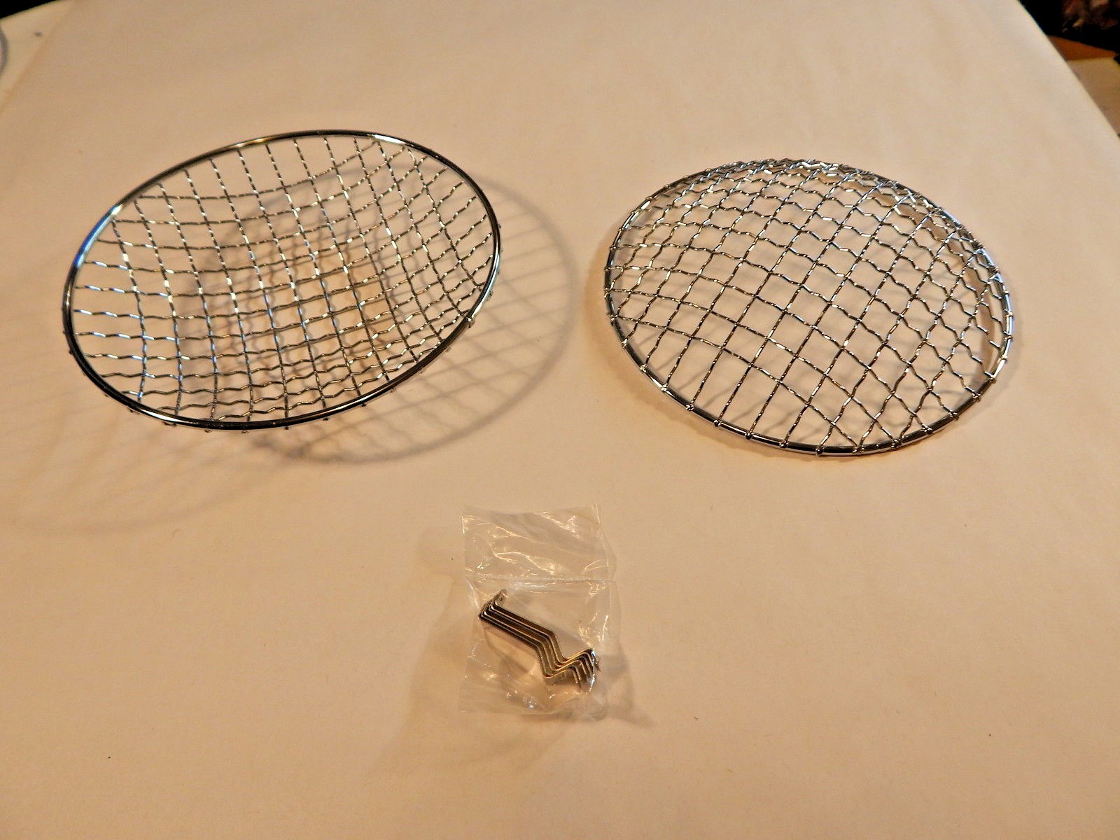 Volvo 122 122S P1800 1800 Chrome 7" Headlamp Stone Guards Pair of Front ...