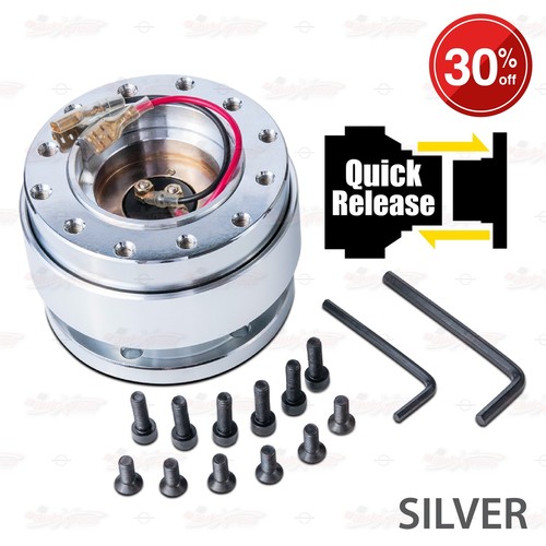 SILVER Aluminum Universal Car Quick Release Steering Wheel Hub Adapter ...