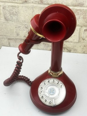 Vintage Red Candlestick Telephone – Western Electric & GPO Hybrid 1920s ...