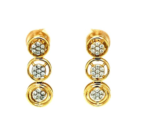 1.36ct Natural Round Diamond 14k Solid Yellow Gold Wedding Dangler ...