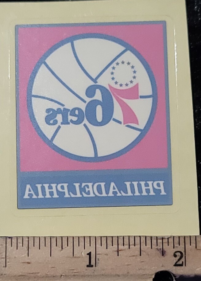 NBA PLAYOFFS Philadelphia 76ers REVERSE Logo Sticker Decal Vintage 90s ...