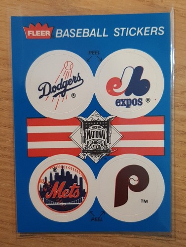 1989 FLEER TEAM STICKERS DODGERS EXPOS METS PHILLIES PHILLIES BACK ...