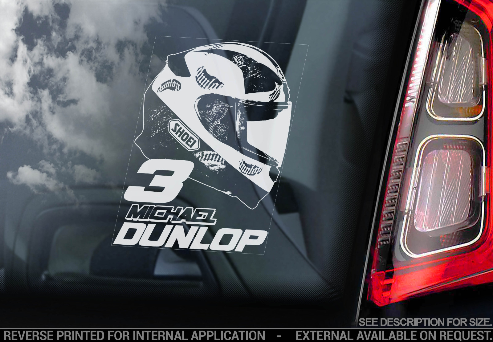 Michael Dunlop - Car Window Sticker - Isle of Man TT Helmet Motorbike ...