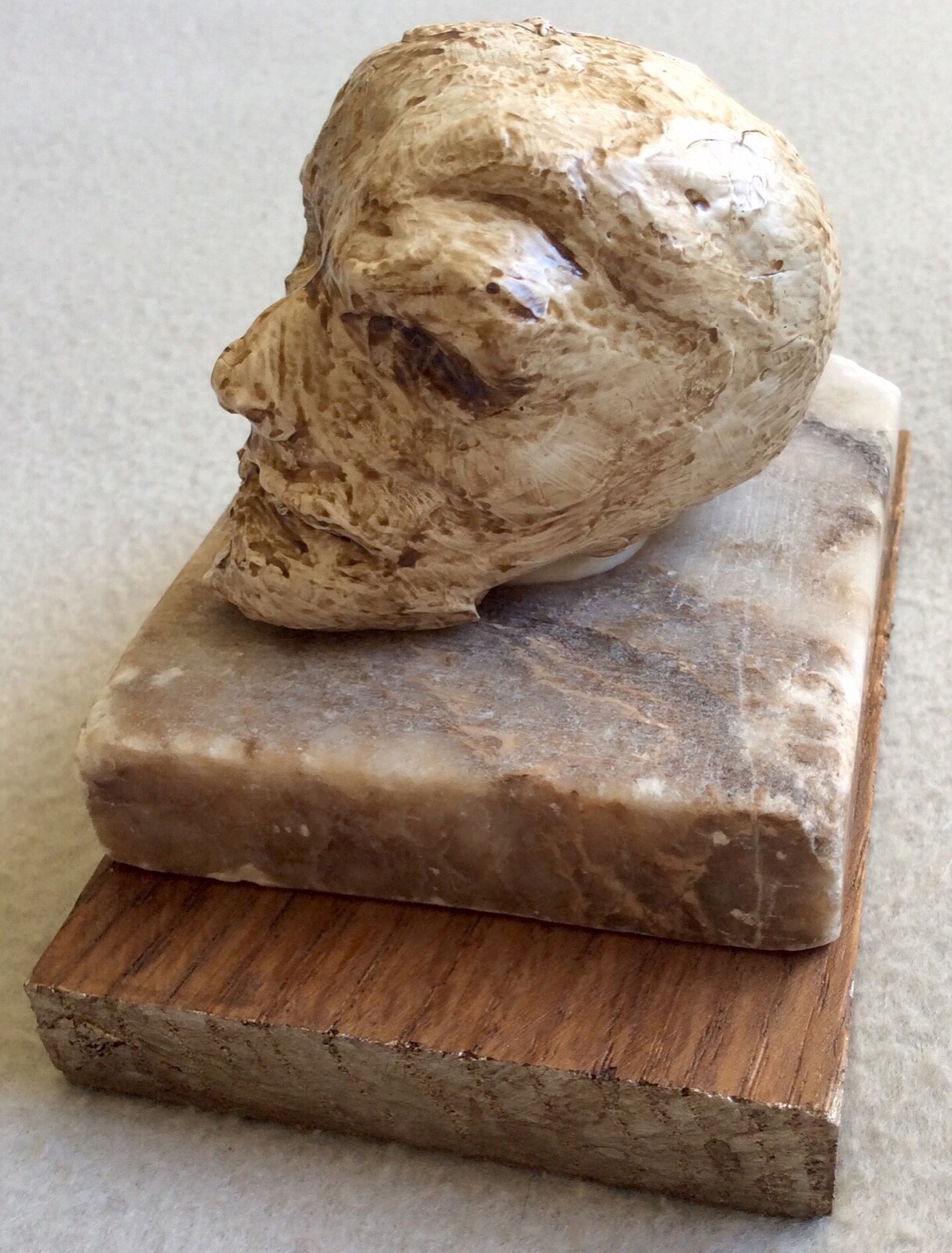 VINTAGE MEMENTO MORI PRIESTS ALTAR TABLE CHAMBER FIGURINE STATUE RELIC ...