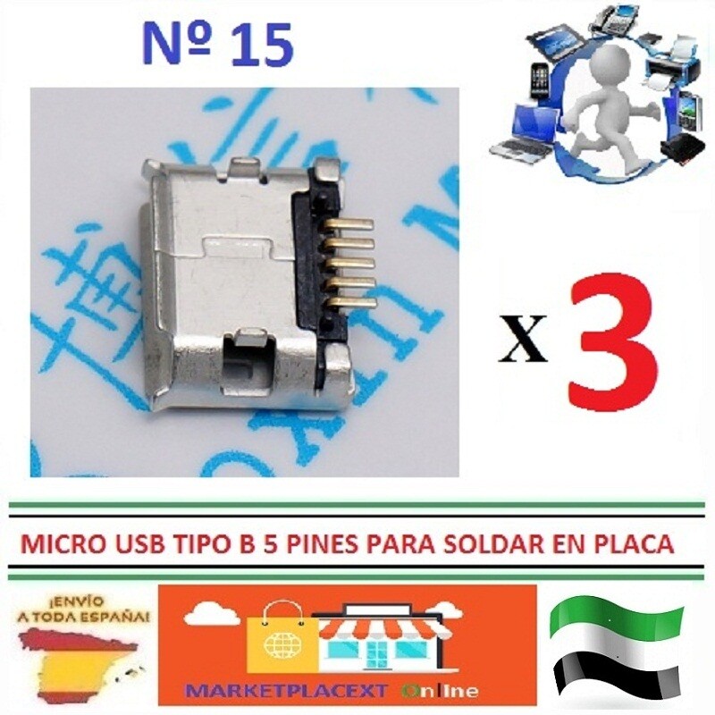 Conector Micro Usb Puerto Carga movil Charging Port Jack Connector ...