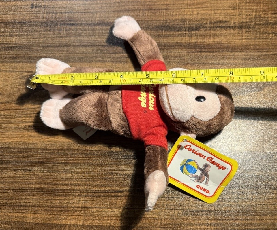 Curious George Plush 8” Cute Universal Studios Stuffed Animal GUND ...