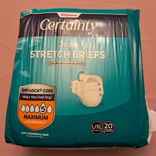 Walgreens Certainty L XL 40-70" Unisex Stretch Briefs Maximum ...