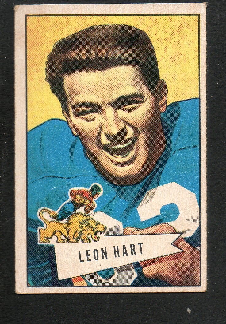 1952 Bowman Small Football Card #15 Leon Hart-Detroit Lions Vg Ex Card ...