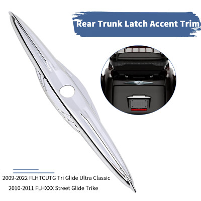Motor Rear Chrome Trunk Latch Lock Accent Trim Fit For Harley Tri Glide ...