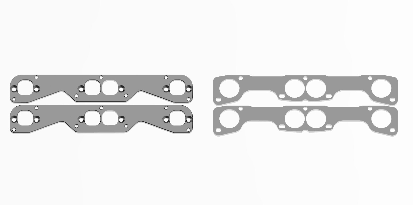 PAIR of 3/8 thick 304ss SBC Stahl Pattern Adapter Kit- w/ Bolts + 1 3/4 ...