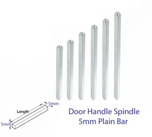 5mm Door Handle Spindle "Bathroom" Short / Long 20mm to 140mm, Solid ...