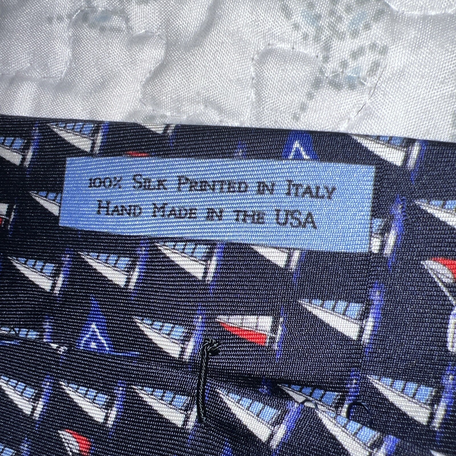 Thatcher Spring Nantucket Yacht Club Men's Tie Blue Silk Nautical Boat Ship Flag | eBay