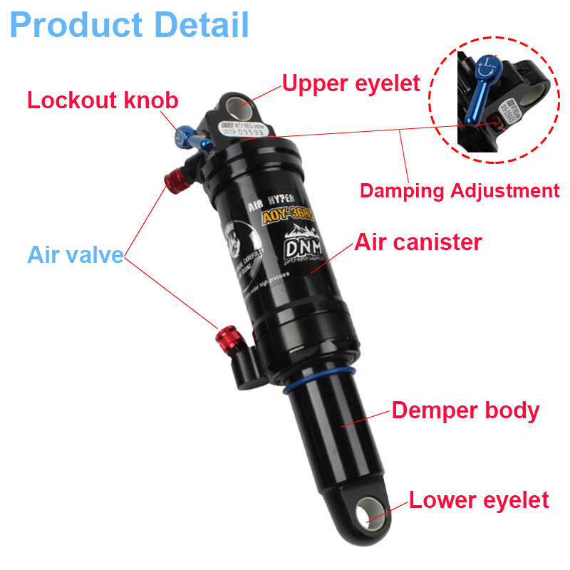 AOY-36RC/AO-6 Rear Shock 125-200mm Adjustable Rebound XC/MTB Air Shock ...