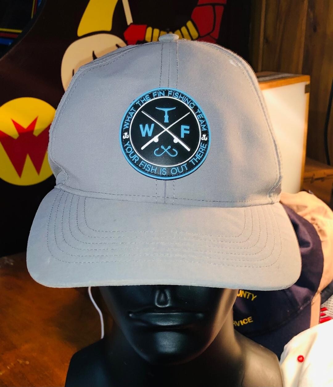 WTF What The Fin Fishing Team Richardson Gray Basebal… - Gem