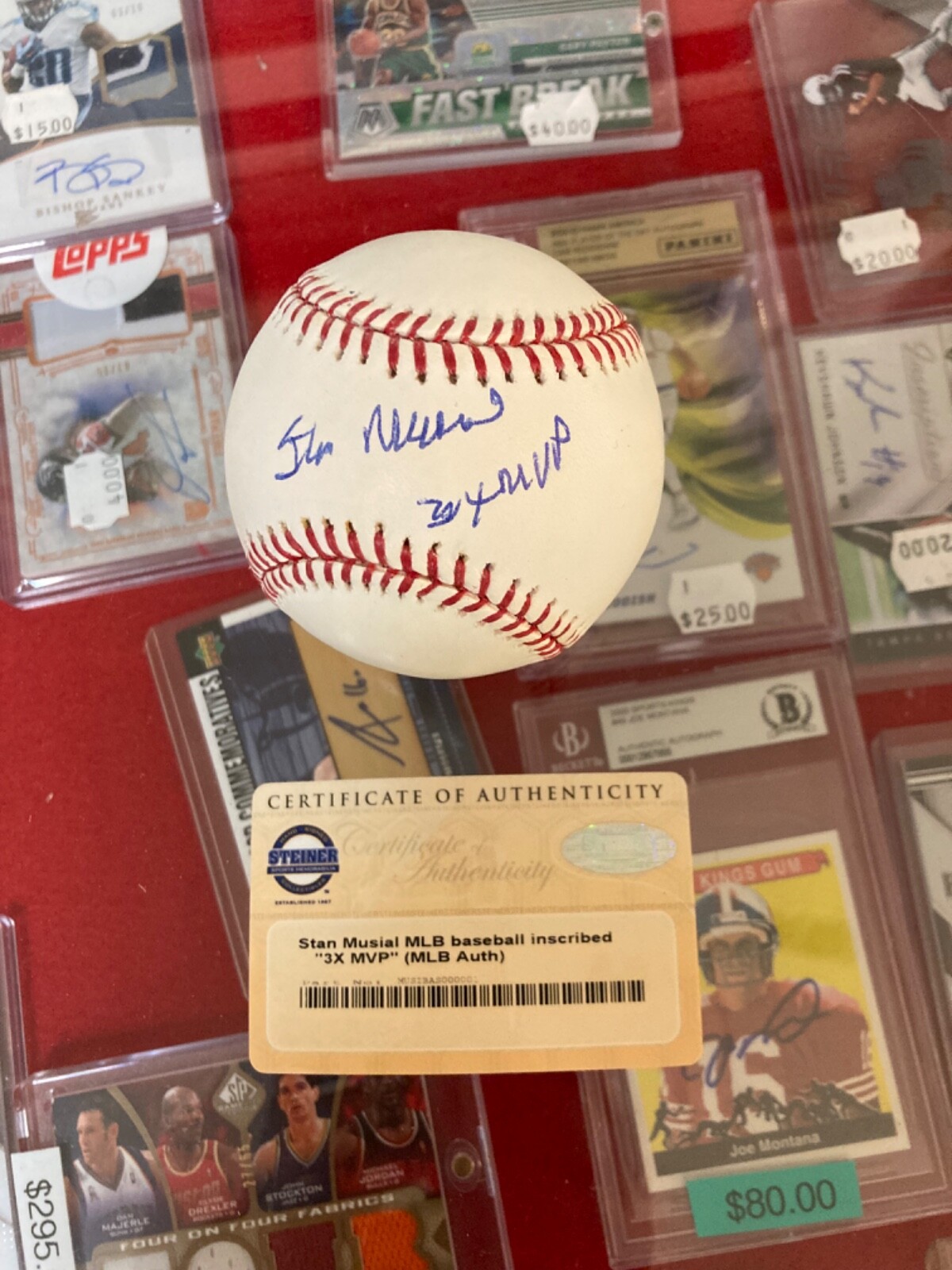 Stan Musial Signed Official M.L. Baseball with 3 x MVP Inscription MLB ...