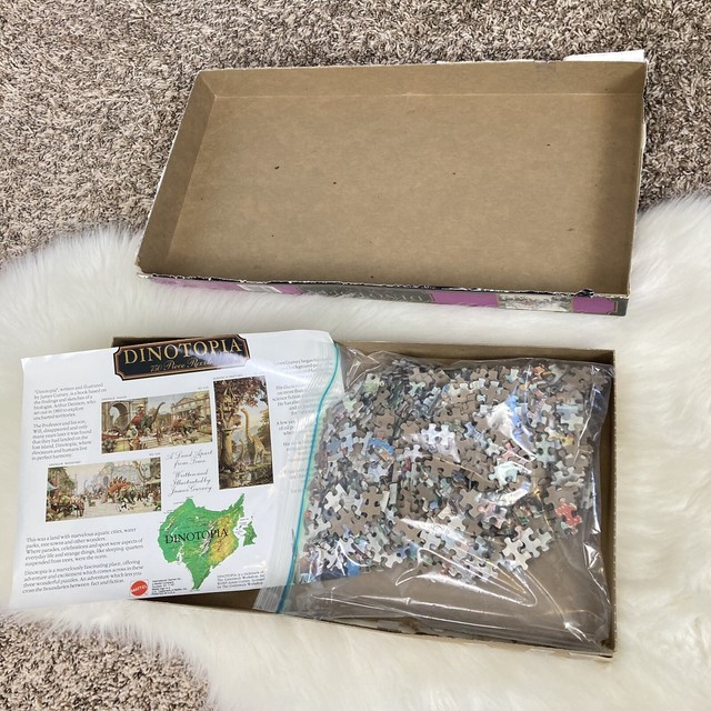 Mattel Dinotopia 750 Piece Puzzle Dinosaur Boulevard Factory 1995 for ...