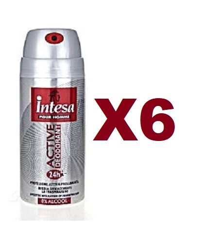 6 PZ INTESA POUR HOMME DEODORANTE ACTIVE 24H SPRAY 150ML BODY UOMO | eBay