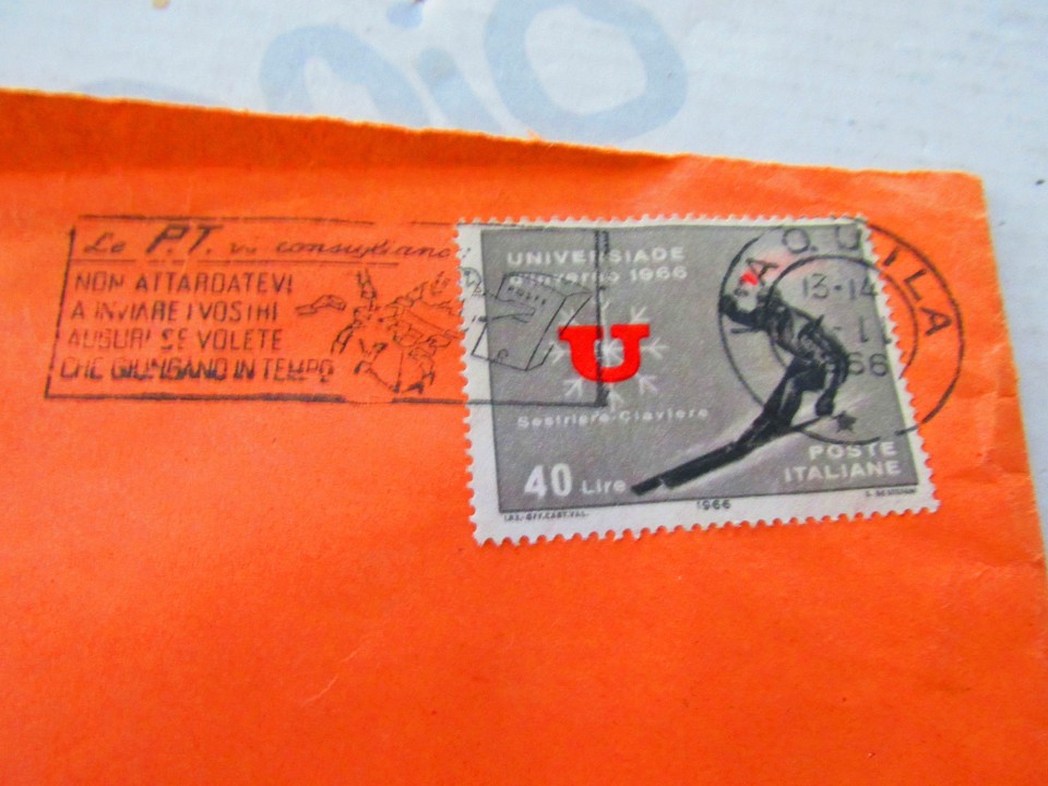 Shipped Envelope 1966 Italy Republic With Postmark "Don't Delay ...