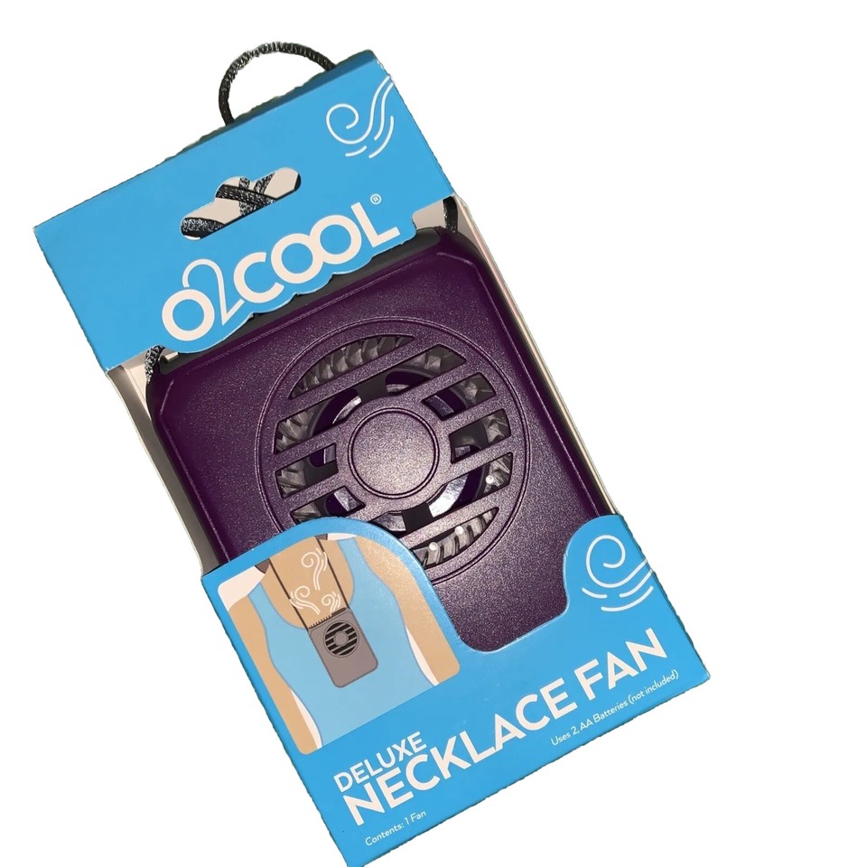 O2COOL Battery Powered Deluxe Necklace Fan For Personal Cooling With ...