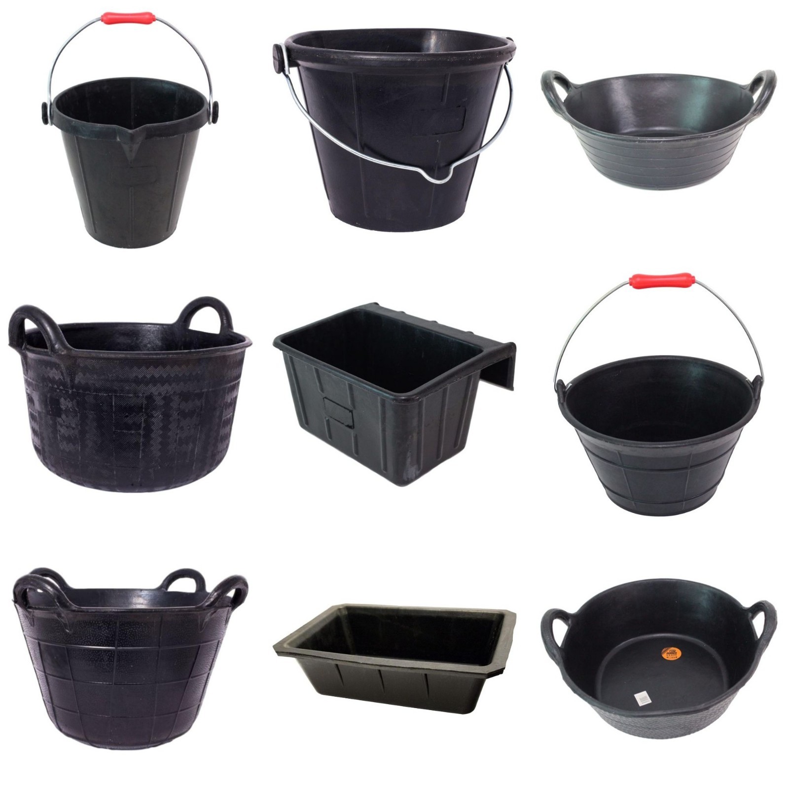 NEW Red Gorilla Flexible & Indestructible Tyre Rubber Buckets Troughs ...