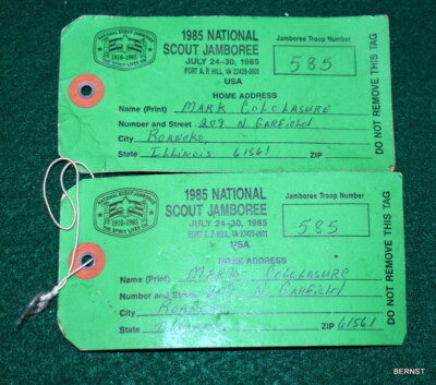 VINTAGE BOY SCOUT - TWO 1985 JAMBOREE LUGGAGE TAGS | eBay