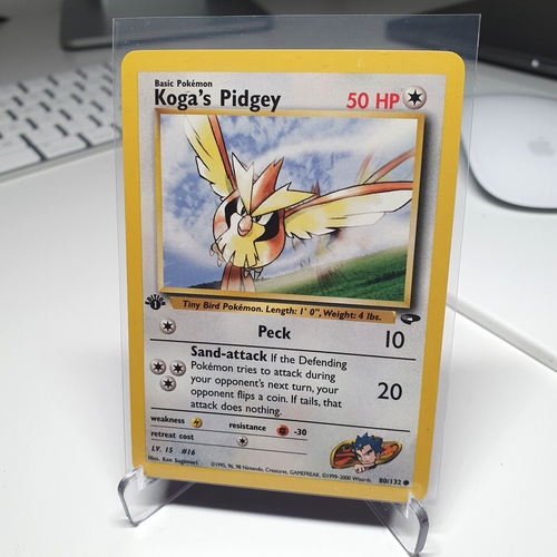Pokemon card Koga's Pidgey 1st Edition 80/132 Gym Challenge Near Mint ...