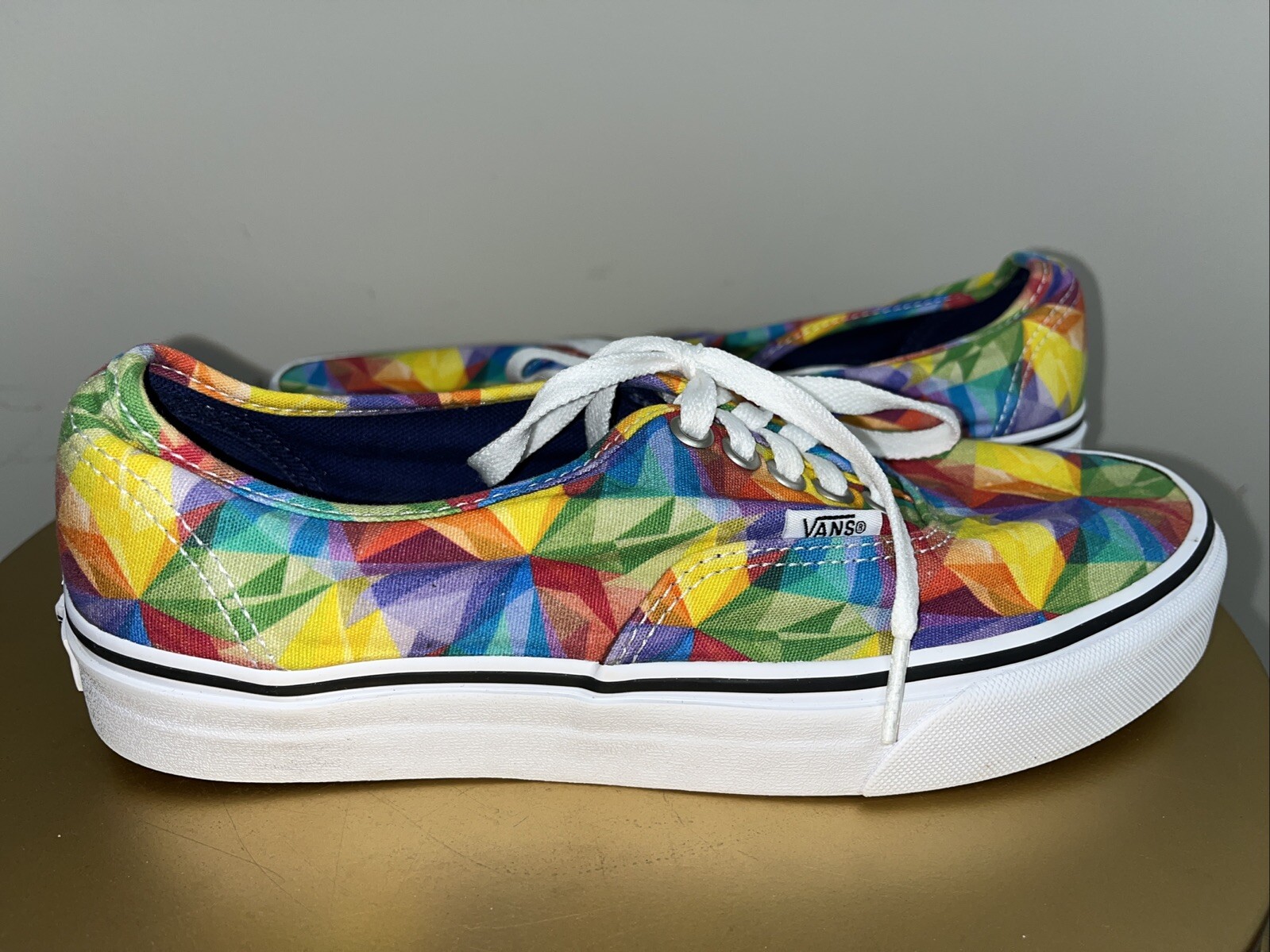 VANS Rainbow Prism Kaleidoscope Colorful Canvas Shoes… - Gem