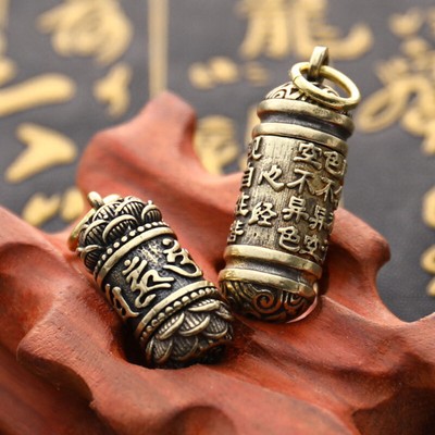 Keychains Brass Buddha GuanYin Hanging Pill Box Medicine Case Container ...