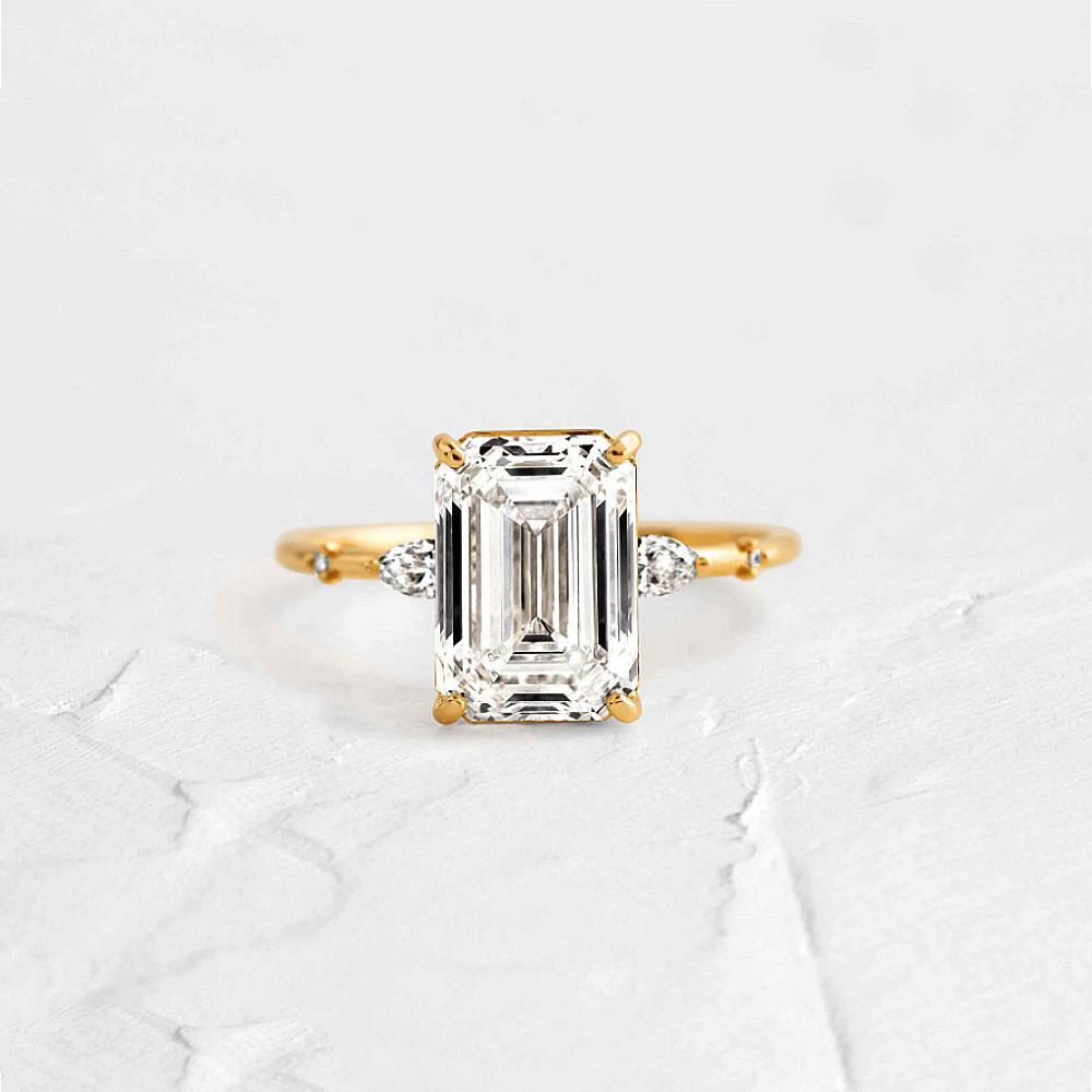 Engagement Diamond Ring 18k Yellow Gold 3.30 Carat IG… - Gem