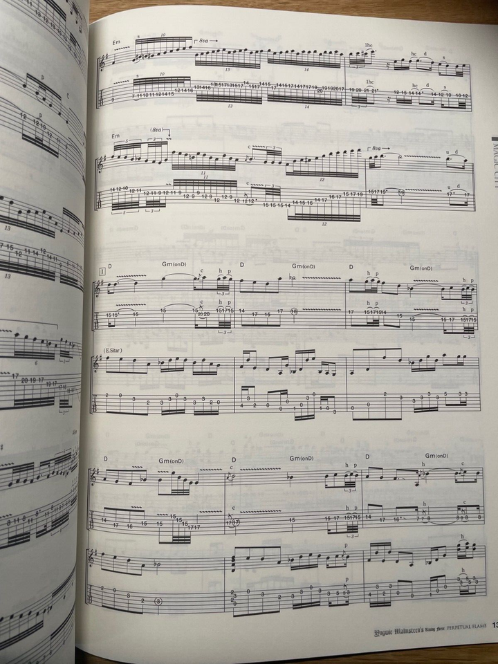 YNGWIE MALMSTEEN PERPETUAL FLAME RISING FORCE BAND SCORE JAPAN GUITAR ...