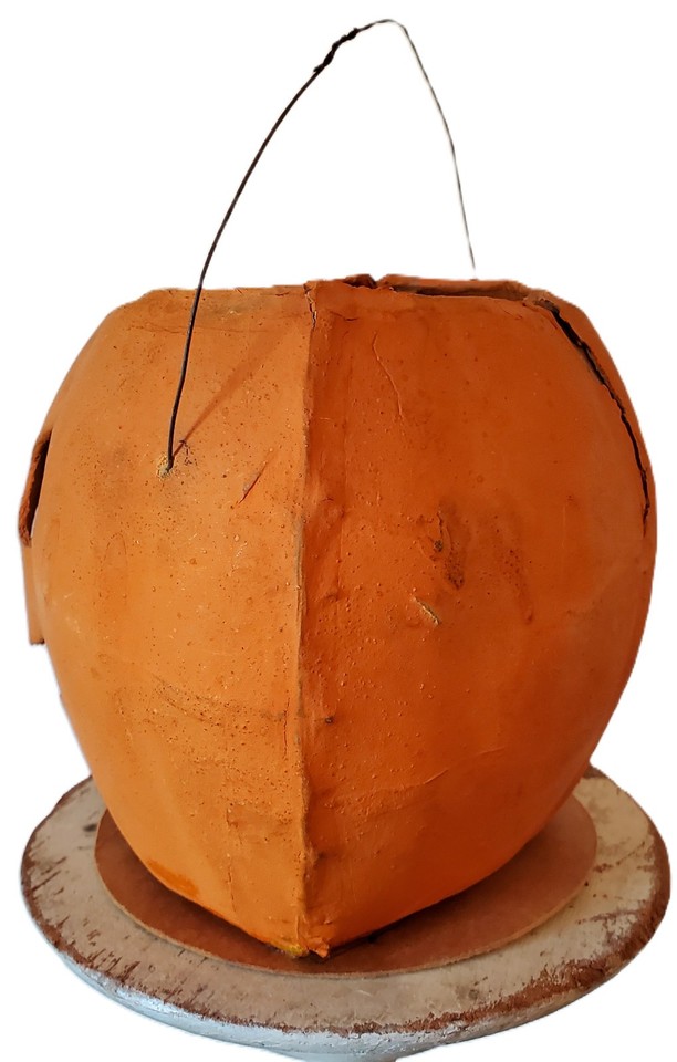 Rare VINTAGE Antique GERMAN Papier Mache PUMPKIN Head JOL Halloween #1 ...