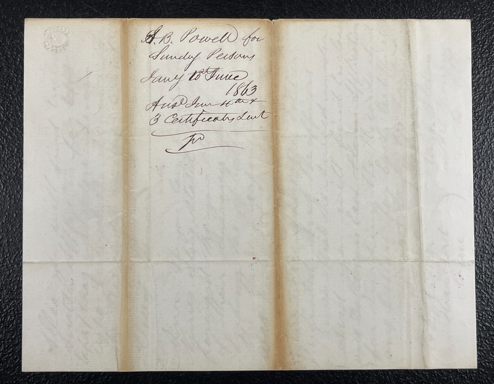1860s Revolutionary War Document Records Letter, Colonel Sheldon & Son ...