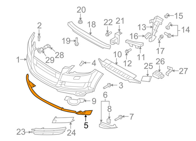 Genuine Audi Q7 Front Bumper Lower Center Spoiler 4L0807061B41 for sale ...