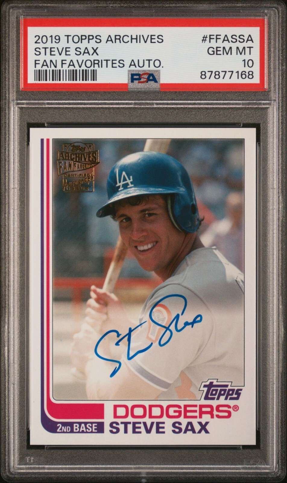 Steve Sax - 2019 Topps Archives Fan Favorites Autograph PSA 10 | eBay