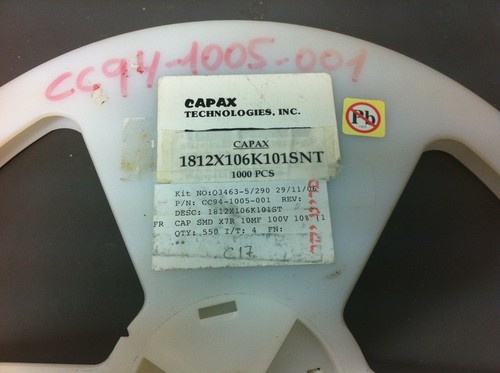 1812X106K101SNT CAPAX 36 PCS LOT, CAP SMD X7R 10MF 100V 10% | eBay