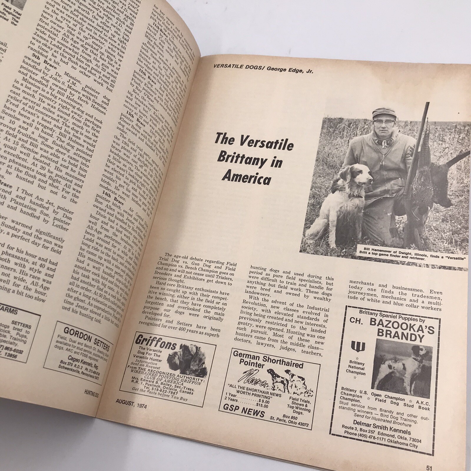 Hunting Dog Magazine Aug. 1974 Vol. 9 No. 8 Big Game Coon Bird ...