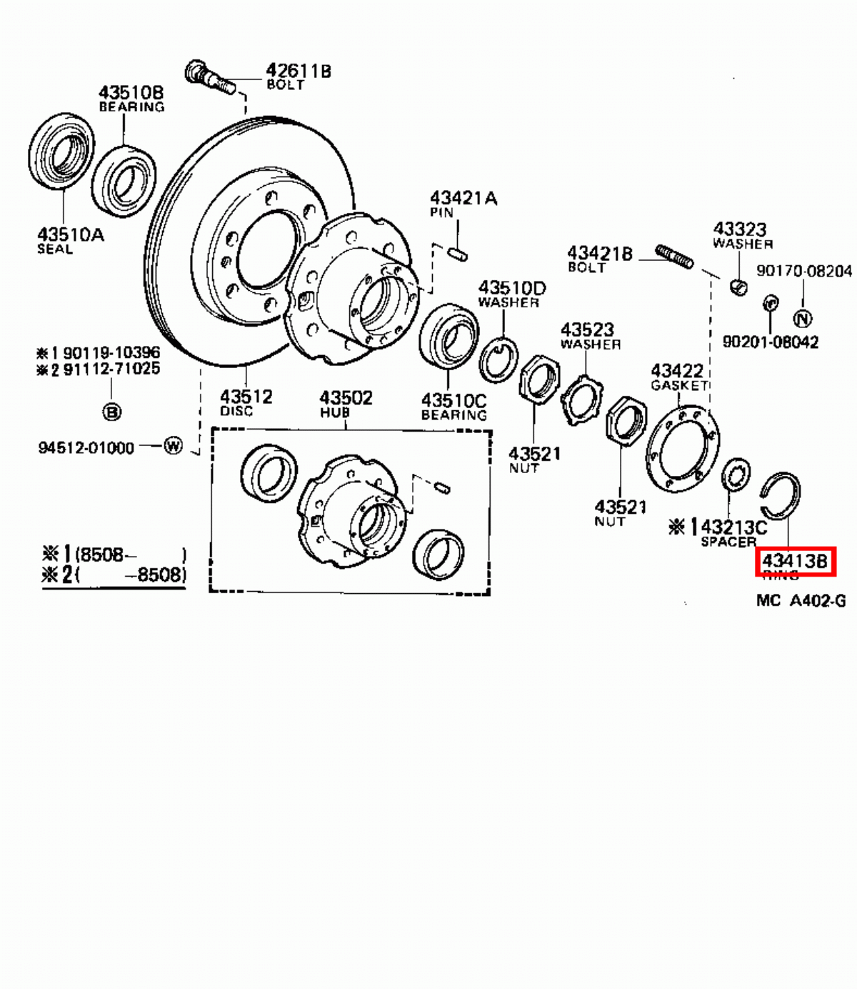 Genuine Hilux YN65 YN62 YN60 YN106 YN105 Front Axle Outer CV Circlip ...